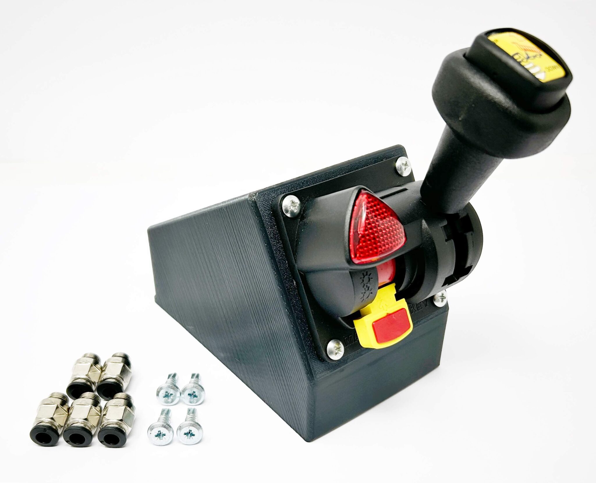 Tipping cab controller and PTO switch guide